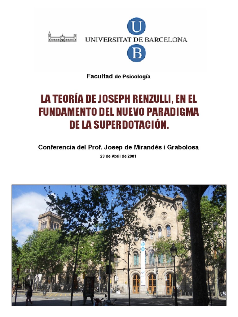 La Teoría de Joseph Renzulli en El Fundamento de Nuevo Paradigma | PDF ...