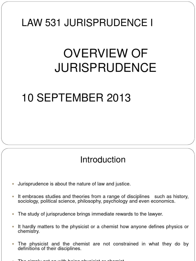 Overview of Jurisprudence Concepts | PDF | Jurisprudence | Definition