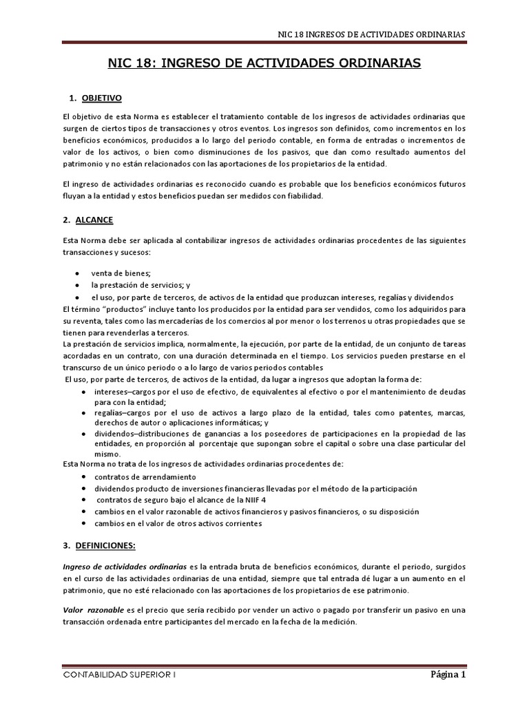 Nic 18 | Descargar gratis PDF | Devengo | Contabilidad