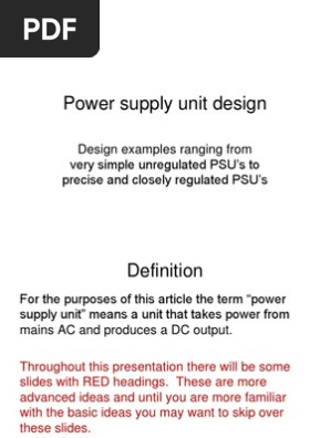 Power Supply Unit Definition