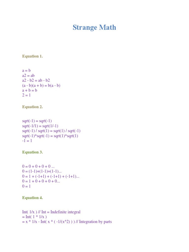 Strange Math | PDF | Mathematical Objects | Teaching Mathematics