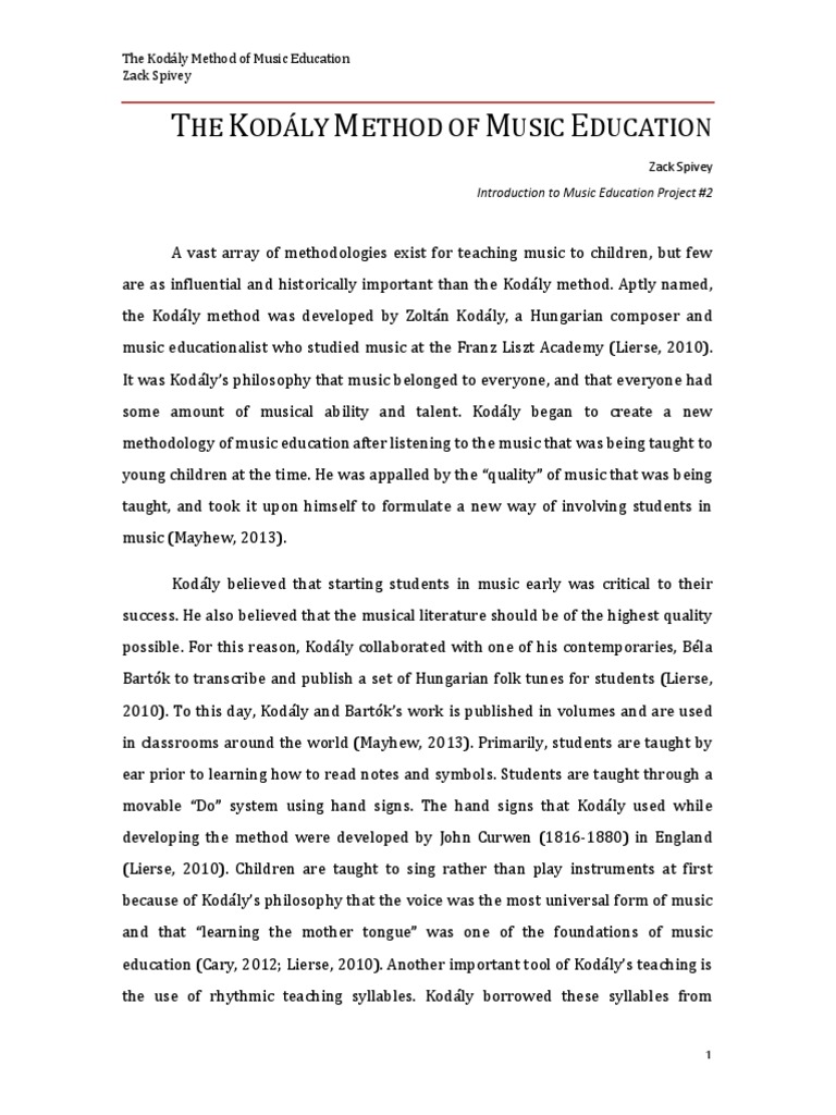 The Kodály Method | PDF | Leisure | Music Education