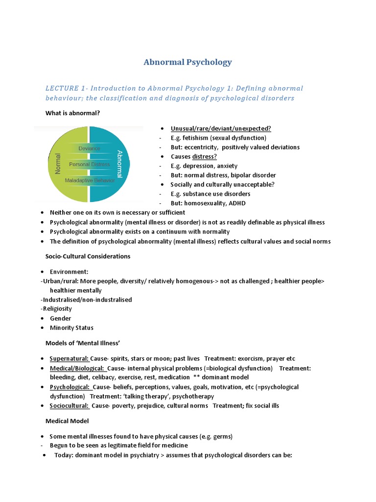 Abnormal Psychology | PDF | Major Depressive Disorder | Anxiety Disorder