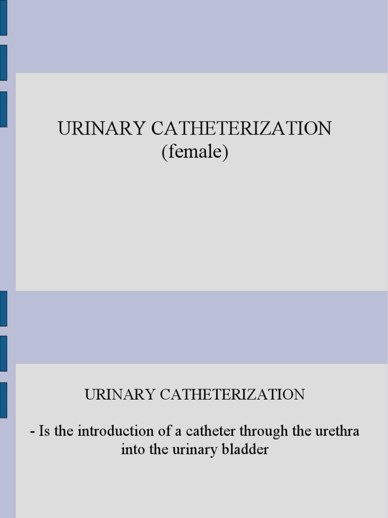 Urinary Catheterization Female | PDF | Urinary System | Urology