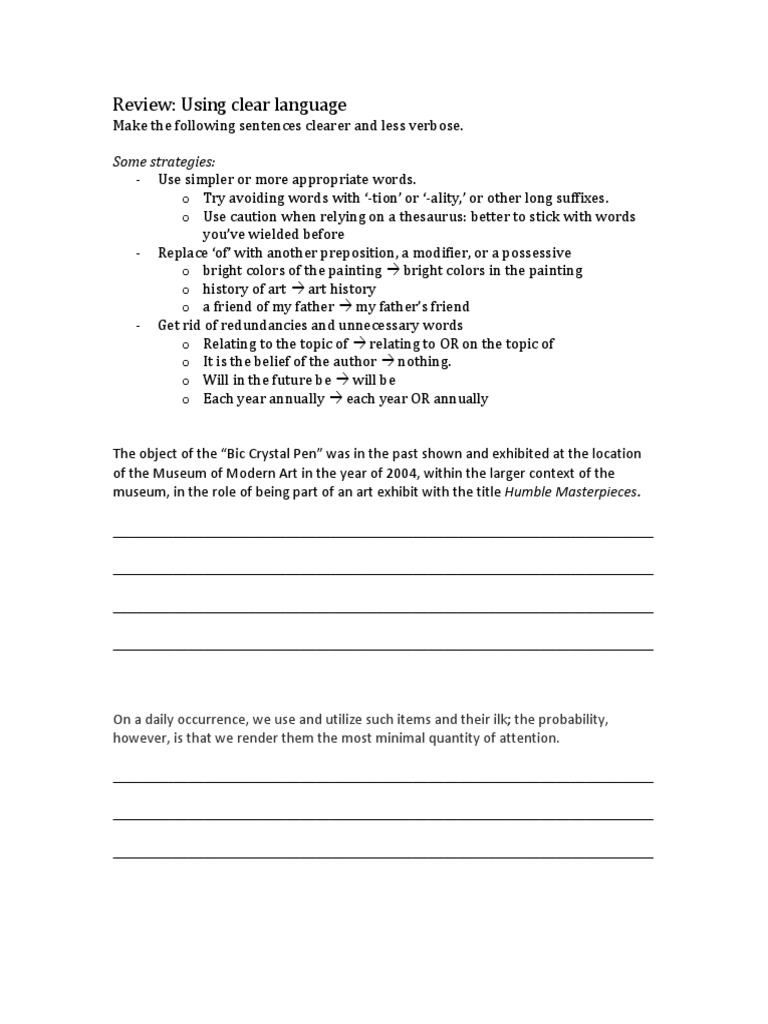 Review: Using Clear Language: Some Strategies | Download Free PDF ...