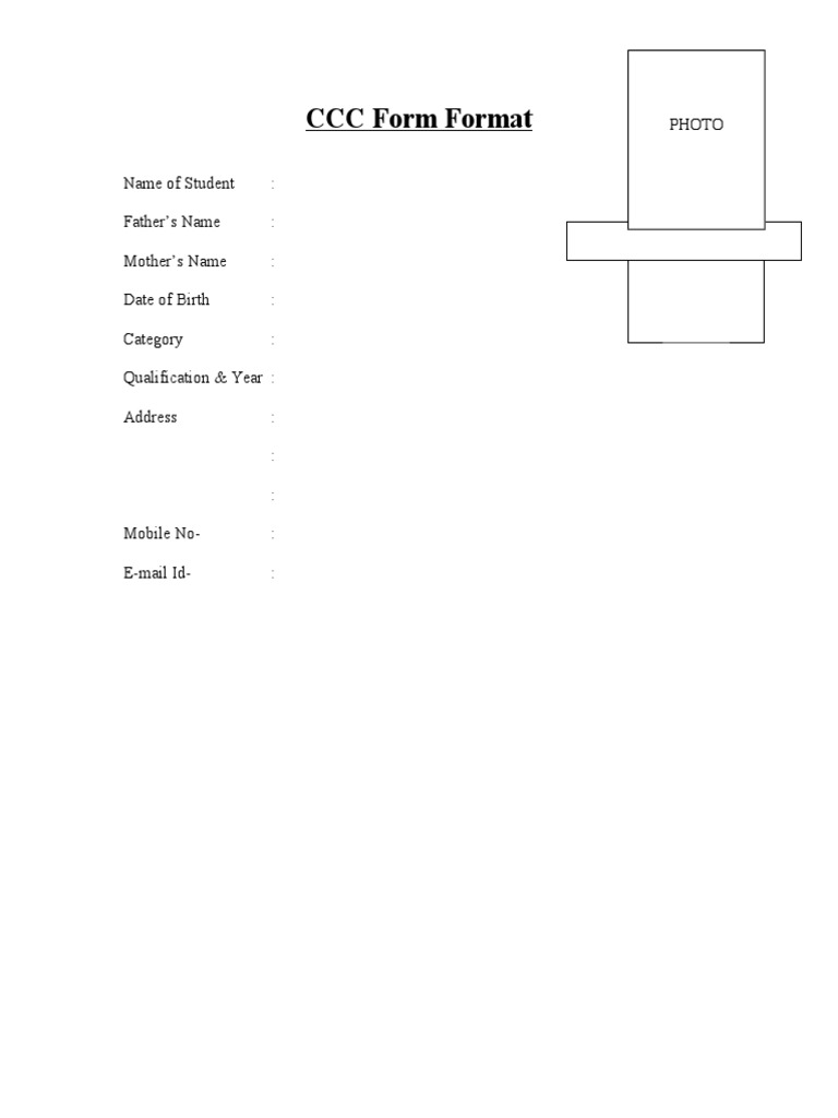 CCC Form Format | PDF | Career & Growth | Sports & Recreation