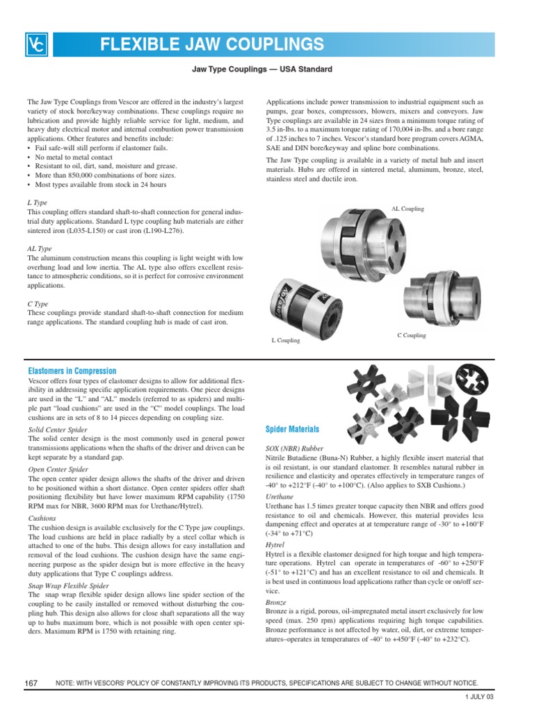 Size Chart Lovejoy Style L075 Coupling Hub - 7/8" Bore For S & Drives ...