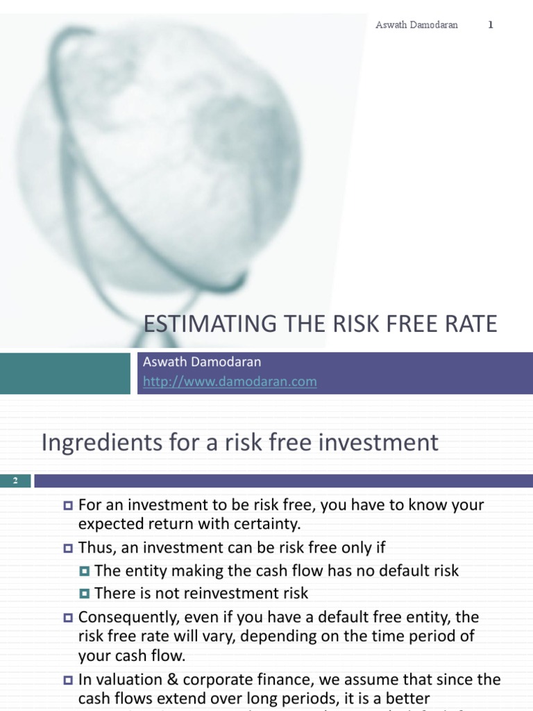Estimating The Risk Free Rate: Aswath Damodaran | PDF | Euro | Credit ...