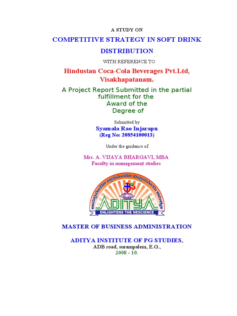 Cola Project Work | PDF | Foods | Beverages