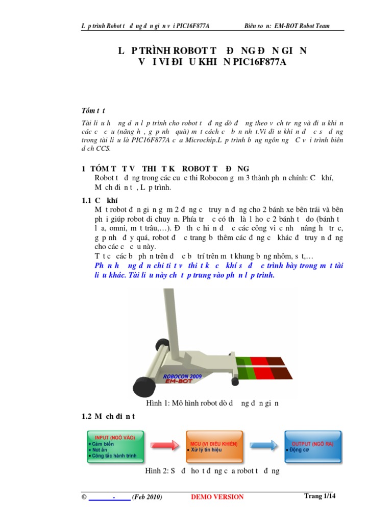 Lap Trinh Robot Tu Dong Voi PIC16F877A | PDF