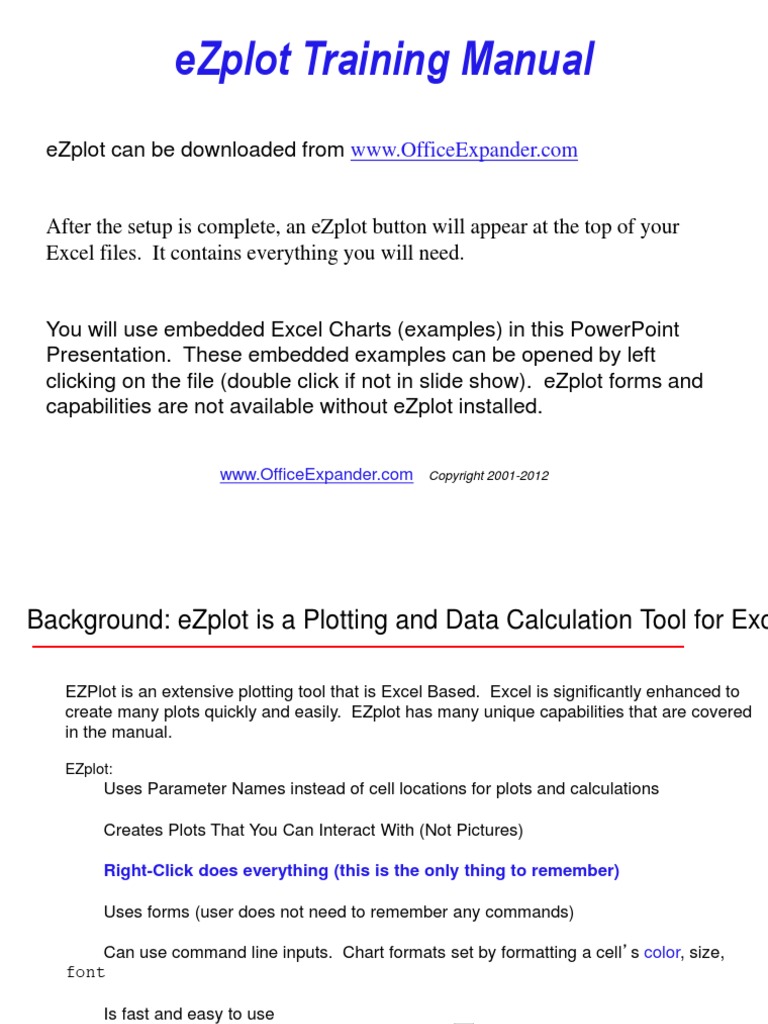 Ezplot Training Manual | PDF | Microsoft Excel | Software