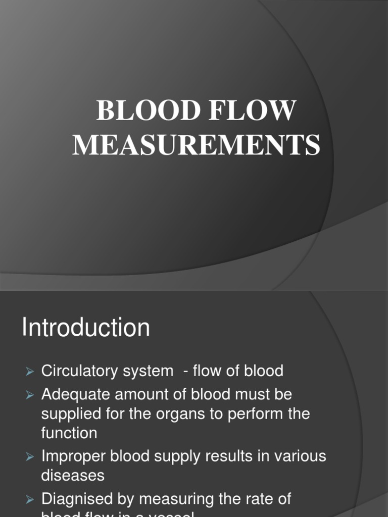 Blood Flow Measurement Techniques | PDF