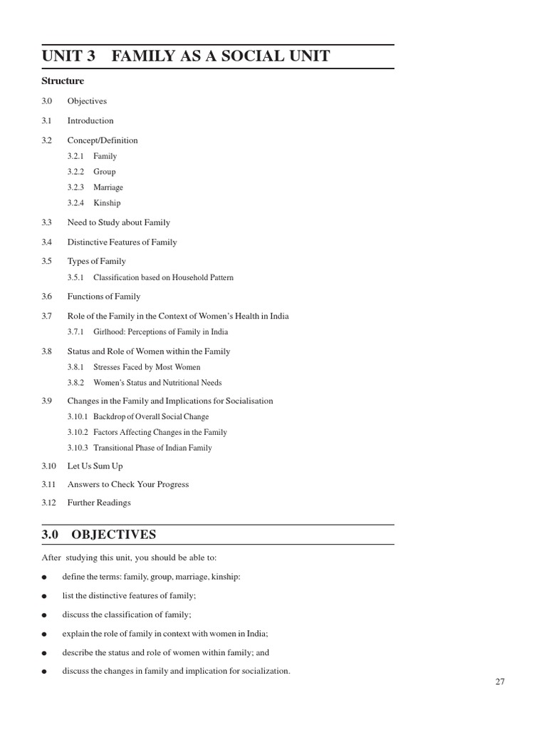 Family As A Social Unit | PDF | Kinship | Family