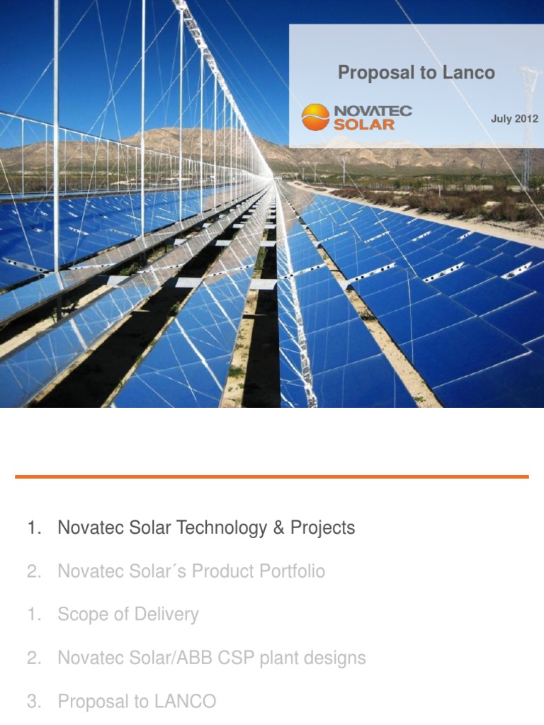 Novatec Solar Presentation To Lanco Novatec | PDF | Solar Energy ...
