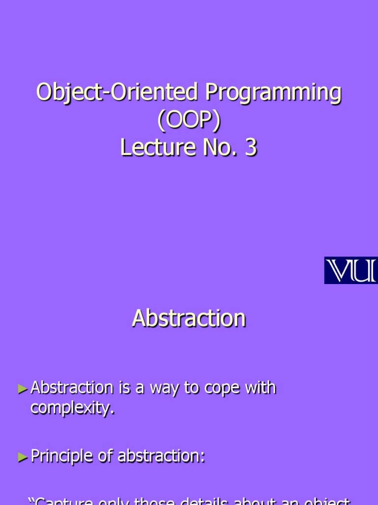 Object Oriented Programming (OOP) - CS304 Power Point Slides Lecture 03 | PDF | Inheritance ...