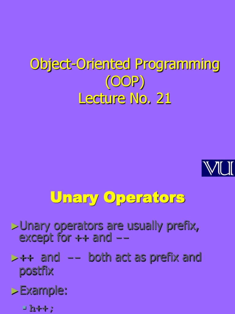 Object Oriented Programming Oop Cs304 Power Point Slides Lecture 21 Pdf Programming