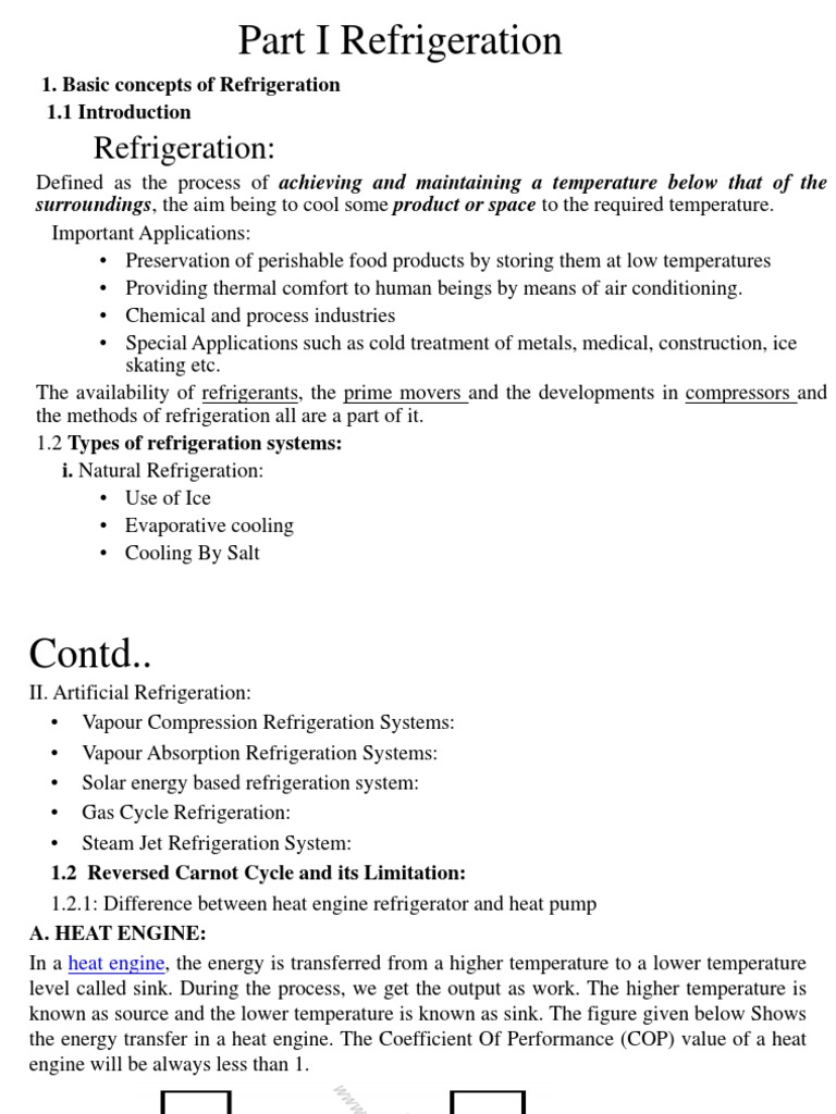 Overview of Refrigeration Systems | PDF | Gas Compressor | Refrigeration