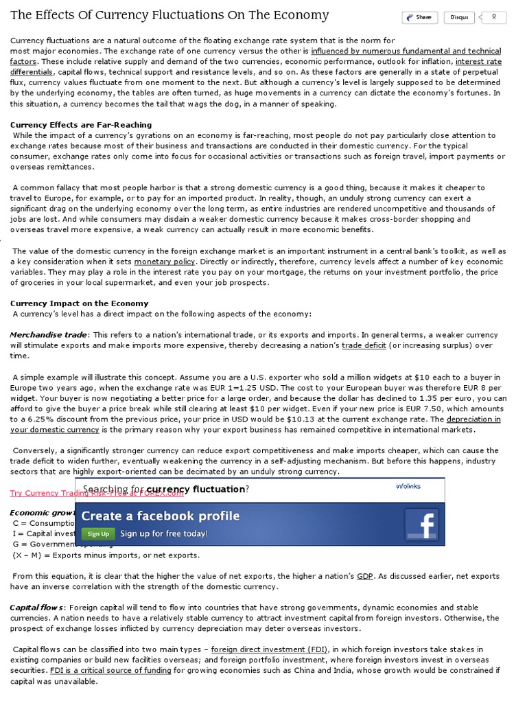 The Effects of Currency Fluctuations On The Economy | PDF | Euro ...