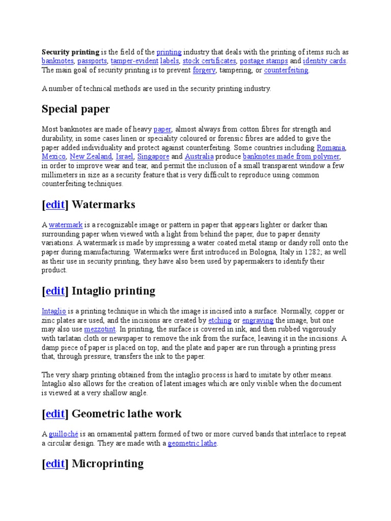 Security Printing | PDF | Communication Design | Art Media