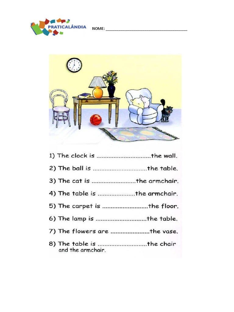Prepositions of Place 6º | PDF