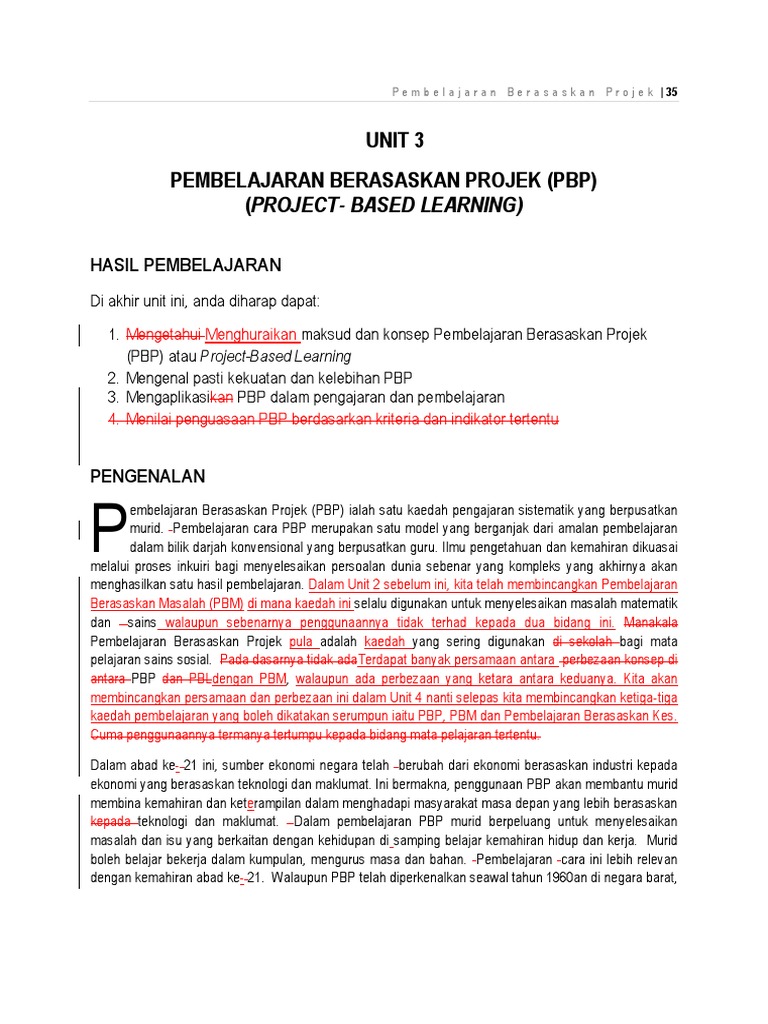 07 - KPD3016 & KPD3026 - Unit 3 Modul 2 Project Based Learning v2 | PDF