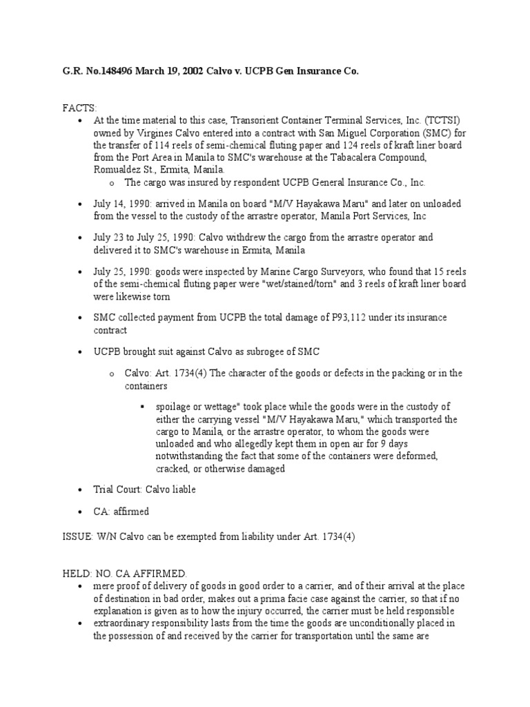 3 G.R. No.148496 March 19, 2002 Calvo v. UCPB Gen Insurance Co. | PDF ...