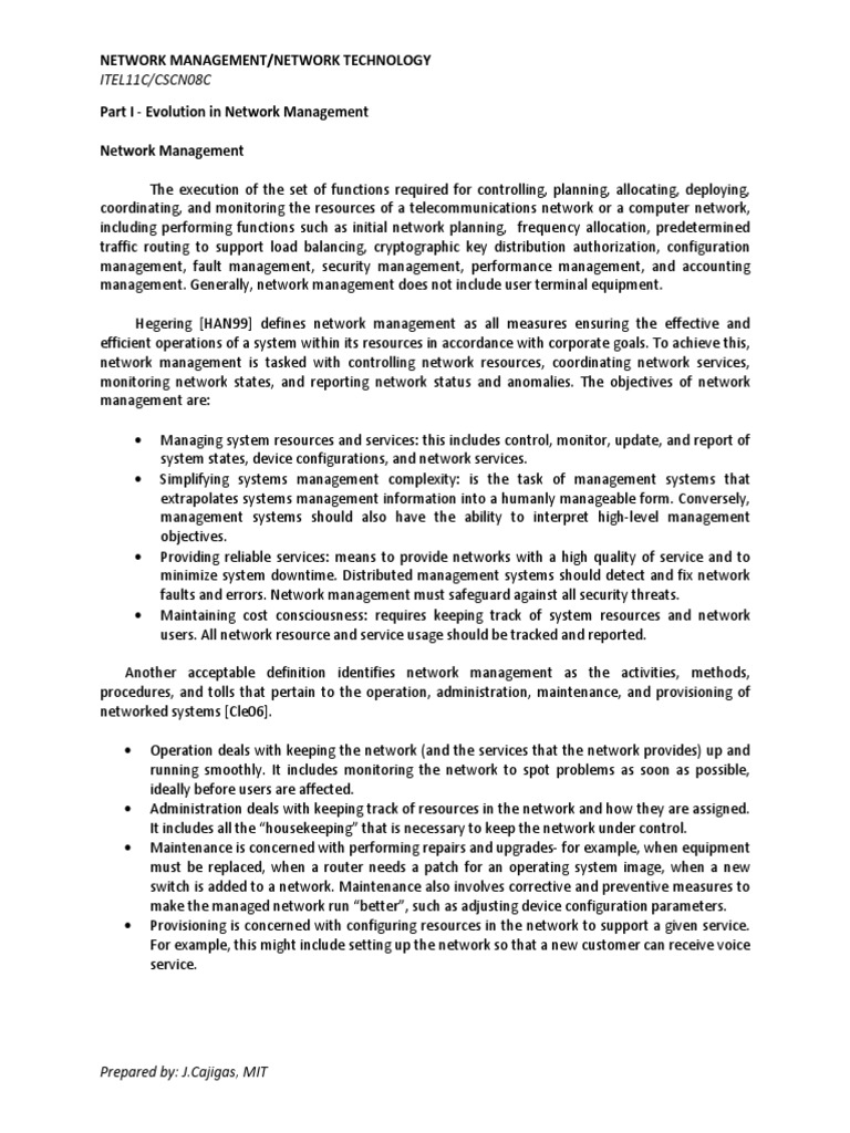 Evolution in Network Management | PDF | Computer Network | Internet Protocol Suite