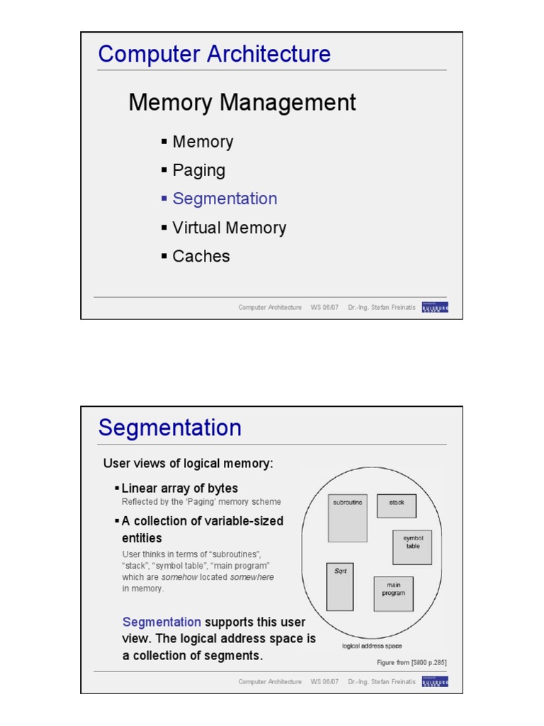 Segmentation | Computer Data Storage | Operating System