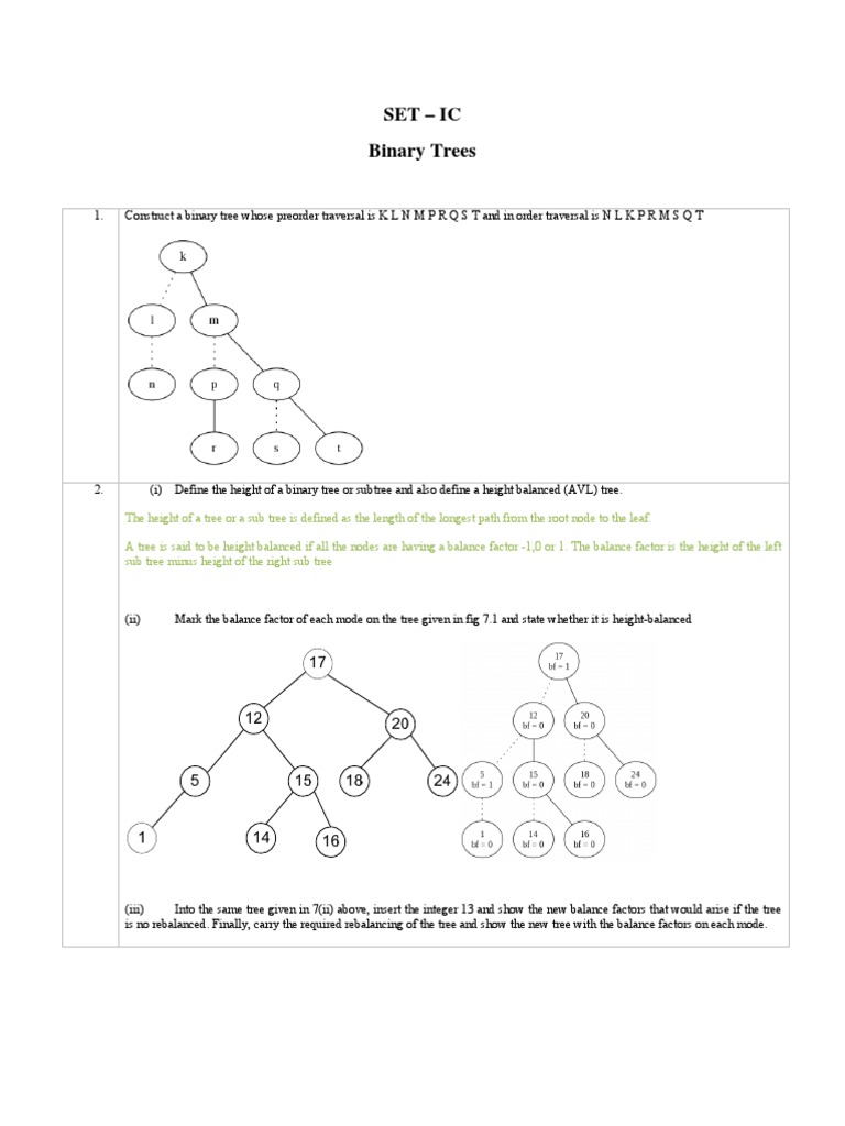Assignment - IC Binary Trees Solutions | Download Free PDF | Applied ...