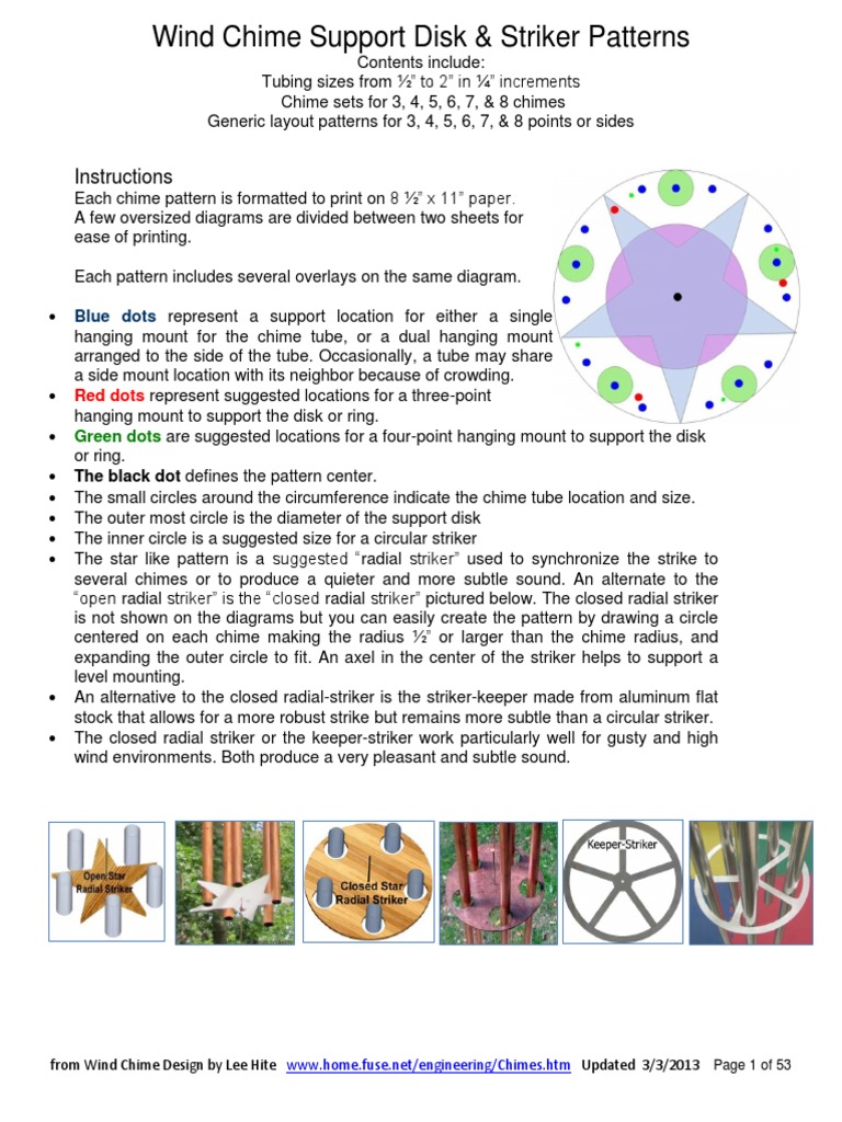 Wind Chime Support Disk and Striker Patterns | Teaching Mathematics ...