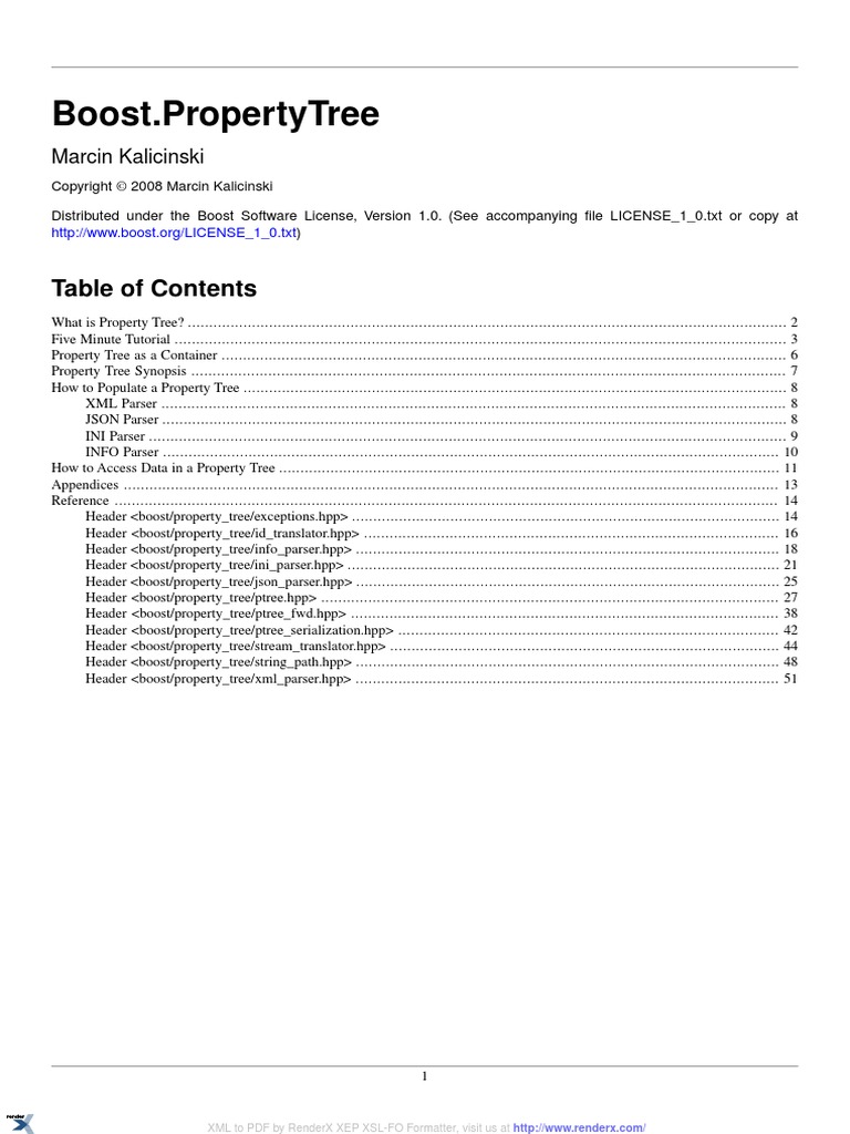 Property Tree | PDF | Json | Xml