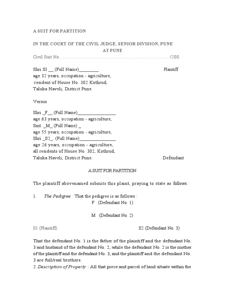 43 - A Suit For Partition | PDF | Jargon | Legal Communication