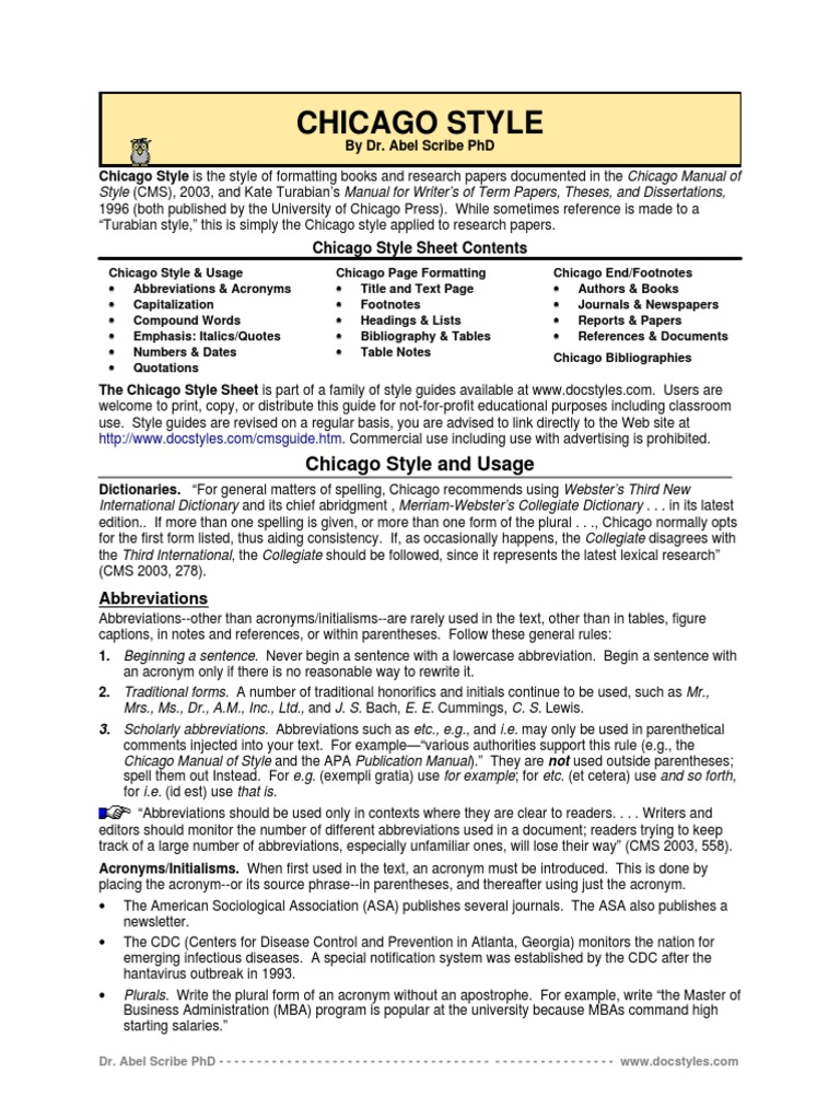 Chicago Style PDF