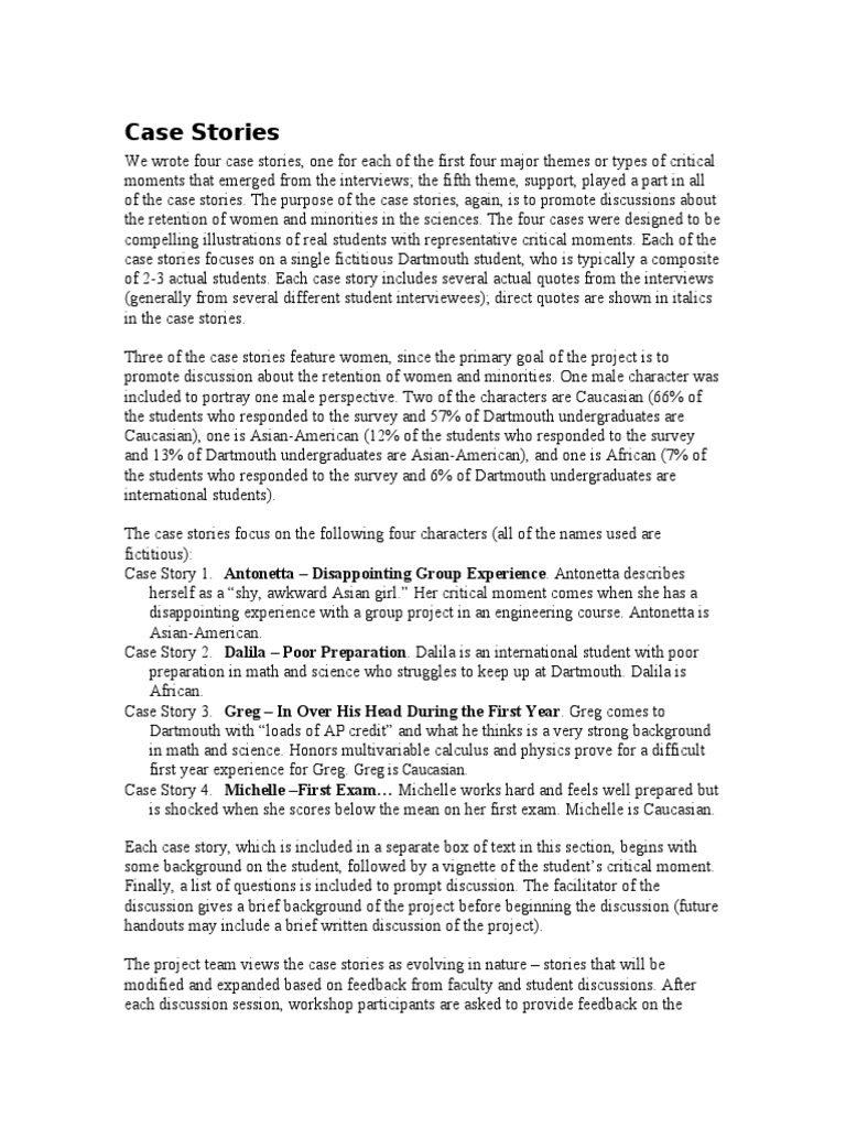 Diversity Case Stories | Download Free PDF | Dartmouth College ...