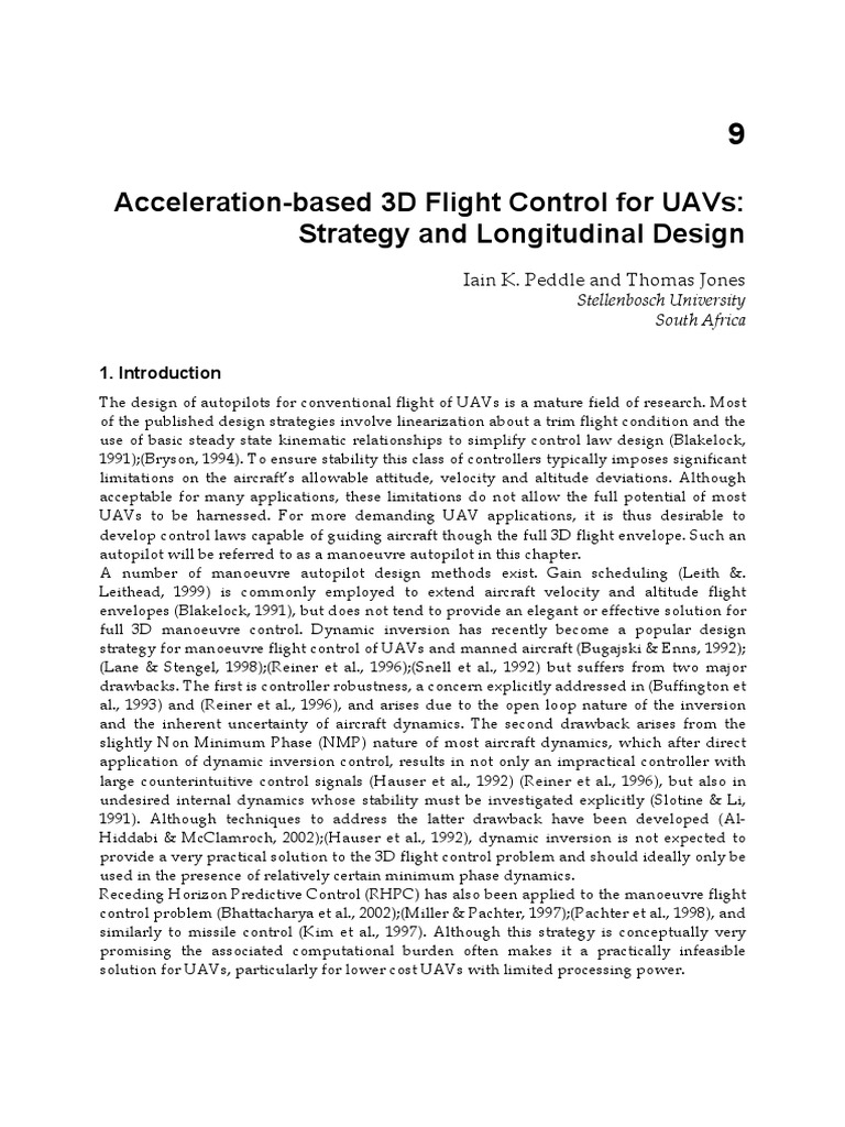 InTech-Acceleration Based 3d Flight Control For Uavs Strategy and Longitudinal Design | PDF ...