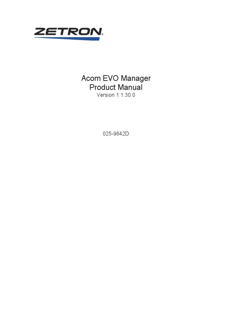 Acom EVO Manager 025-9642 PDF | PDF | Command Line Interface | Ip Address