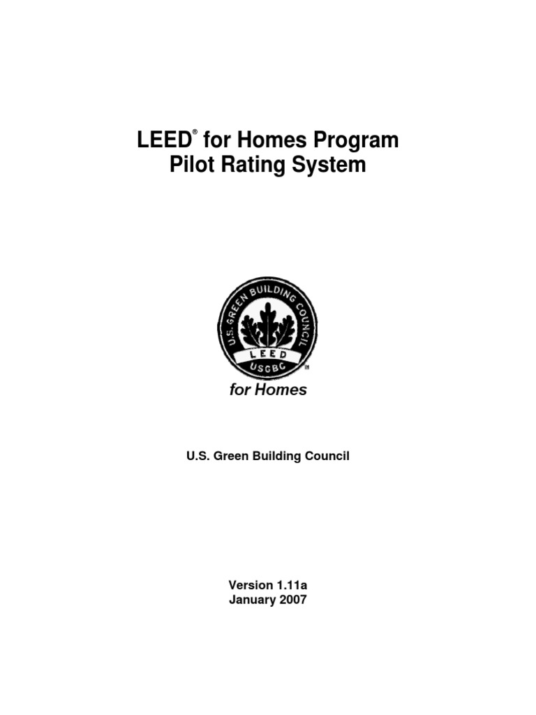 Leed For Homes Program Pilot Rating System | PDF | Leadership In Energy And Environmental Design ...