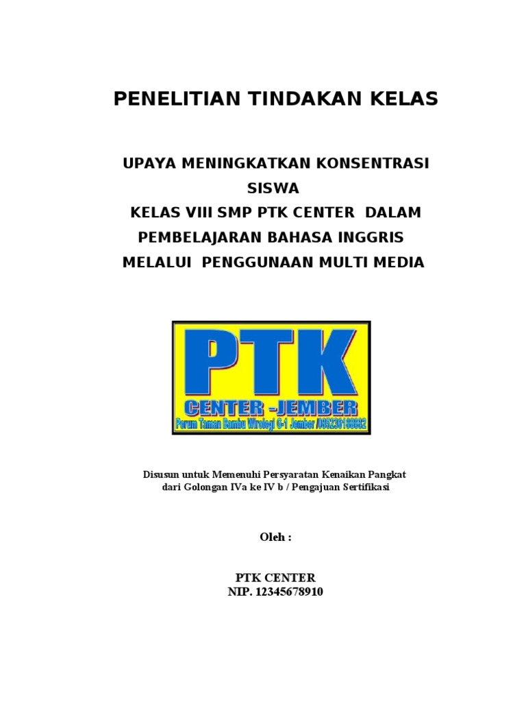Contoh PTK Klien Cover | PDF | Karier & Perkembangan