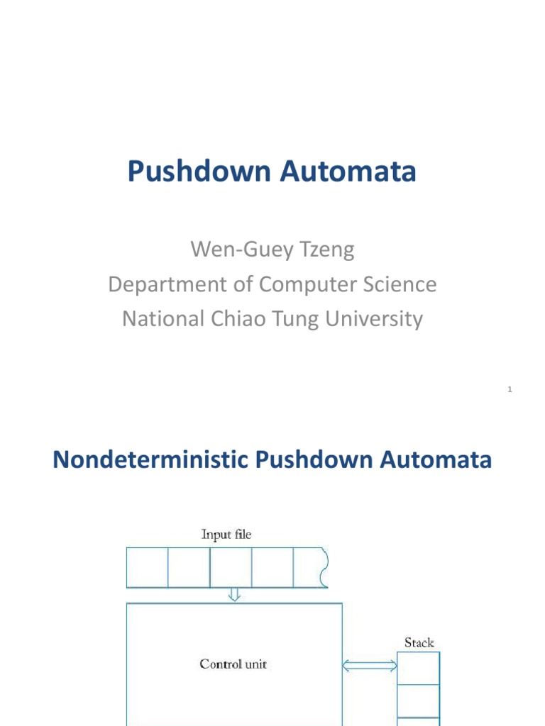 Pushdown Automata | PDF | Automata Theory | Formal Methods