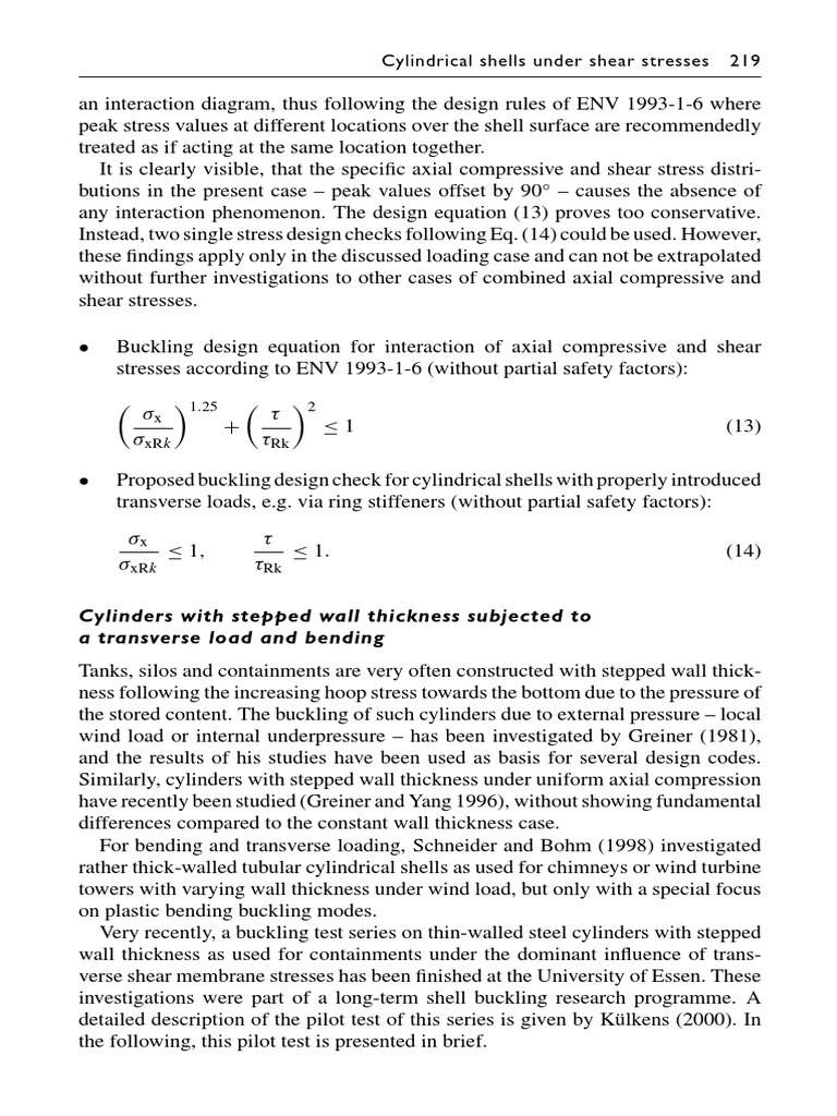 Shear Stress Effects on Cylindrical Shells | PDF | Stress (Mechanics ...