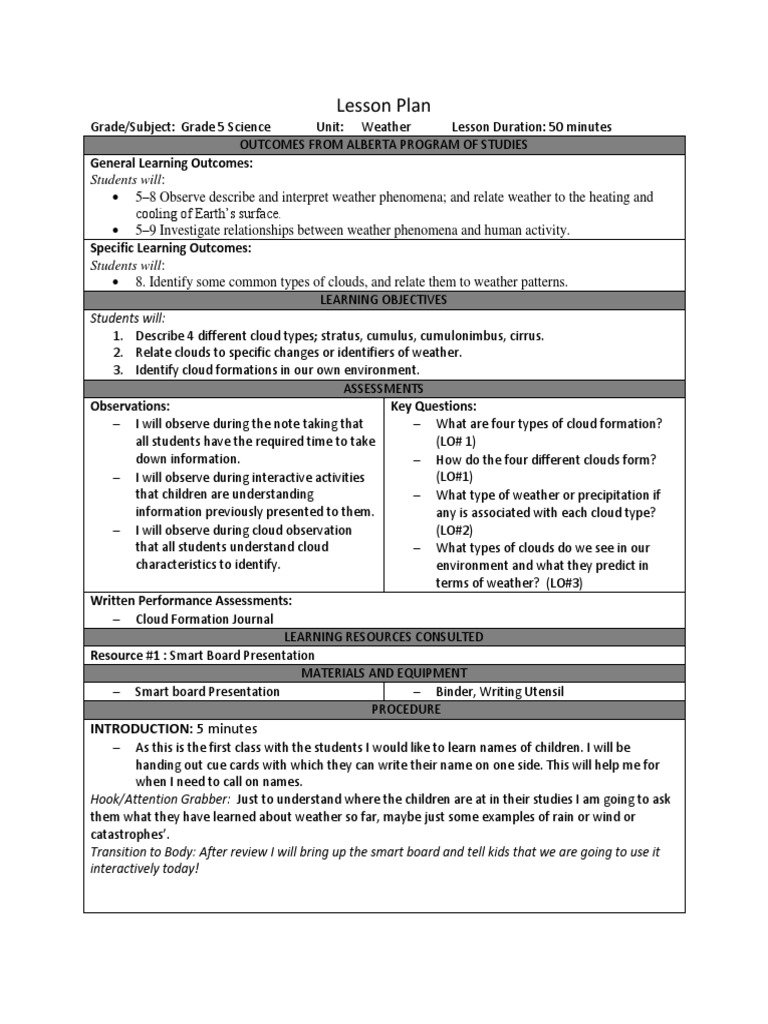 Grade 5 - Weather - Clouds | PDF | Cloud | Weather