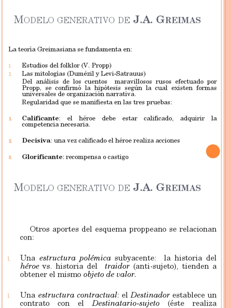 Modelo Generativo de J.A. Greimas | PDF | Semiótica | Ciencia cognitiva