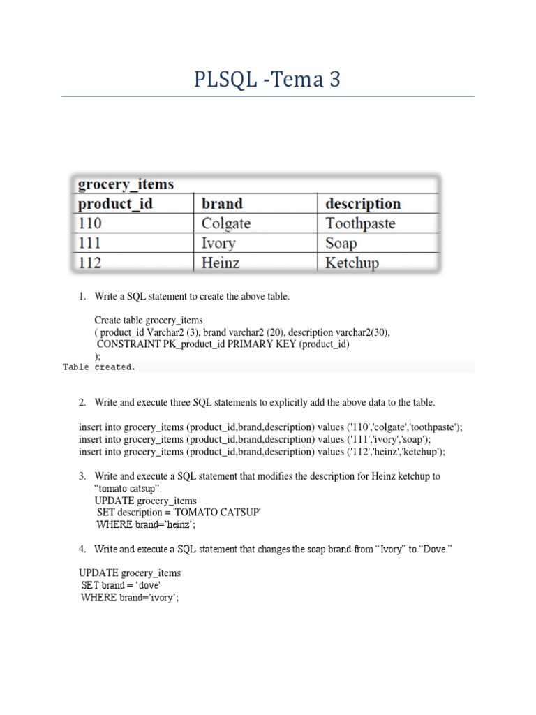 Tema 3 | PDF | Pl/Sql | Areas Of Computer Science