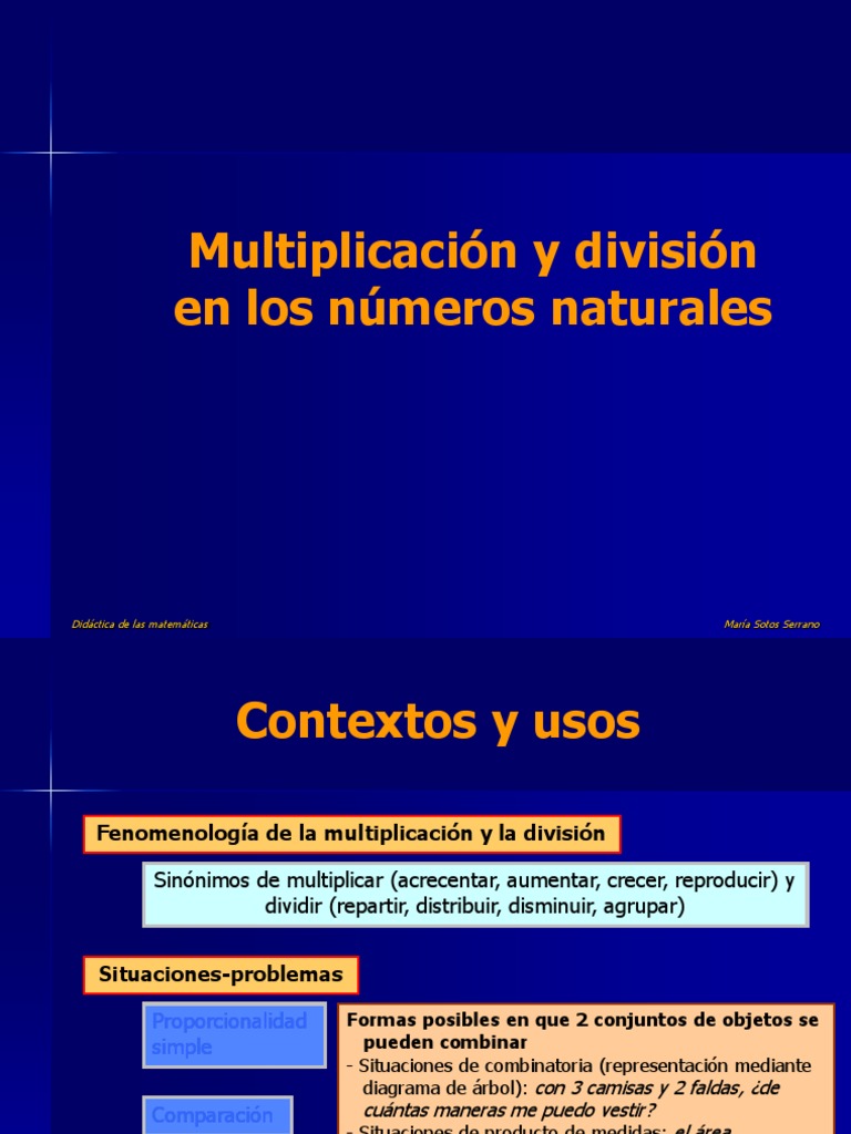 Didáctica de multiplicación y división | PDF | División (Matemáticas ...
