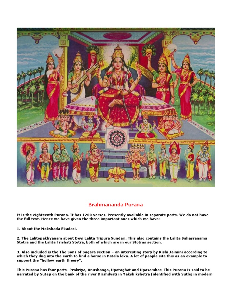 Hindu Scriptures Bhramanda Purana (Partial) | PDF | Indian Religions ...
