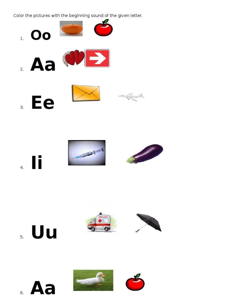 Images for Letter Sounds A, E, I, O, U | PDF