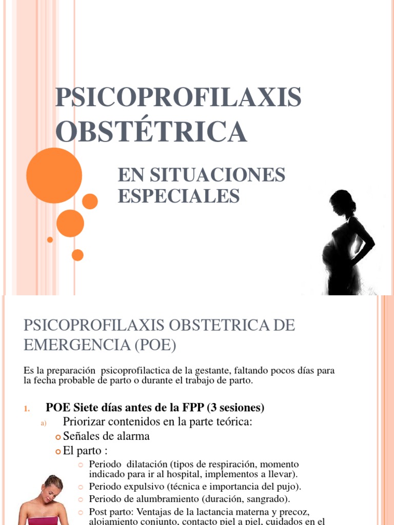 Psicoprofilaxis Obstetrica en Situaciones Especiales | PDF | Parto | El embarazo