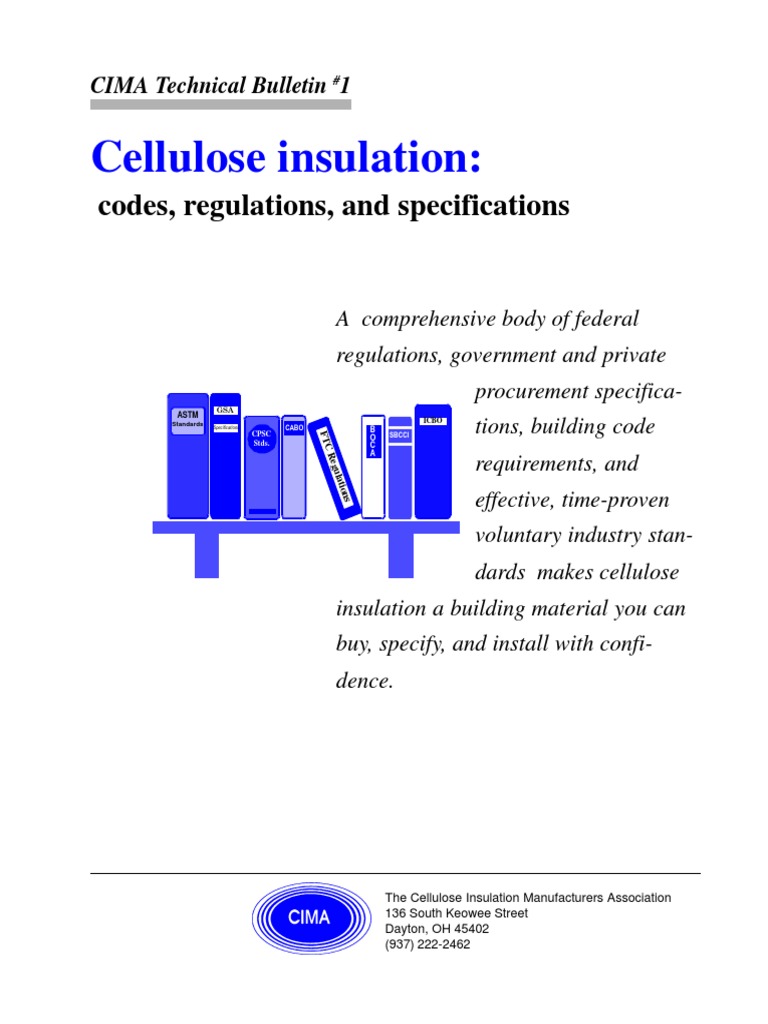 Codes, standards and specifications for cellulose insulation | PDF ...