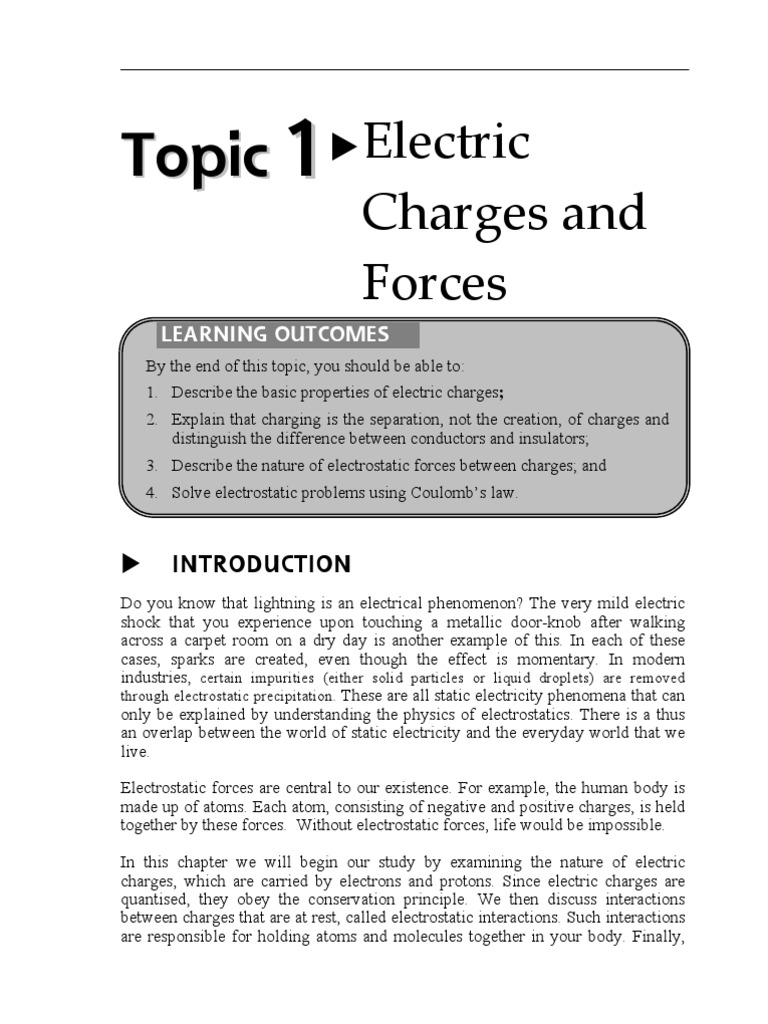 Intro to Electrostatics Basics | PDF | Electric Charge | Electrostatics
