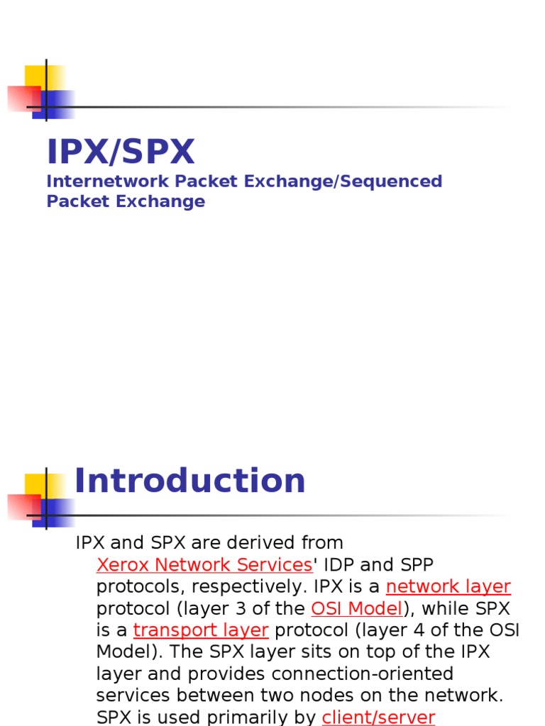 Internetwork Packet Exchange/Sequenced Packet Exchange | PDF | Internet ...